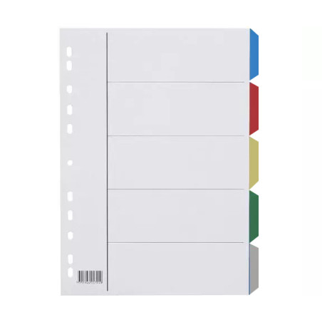SEPARADORES A4 PLASTICO C/12 ABAS COLORIDAS