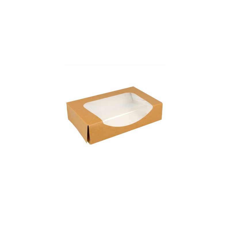 Embalagem Alimentar 20x12x4,5cm Cartão Kraft c/ Janela