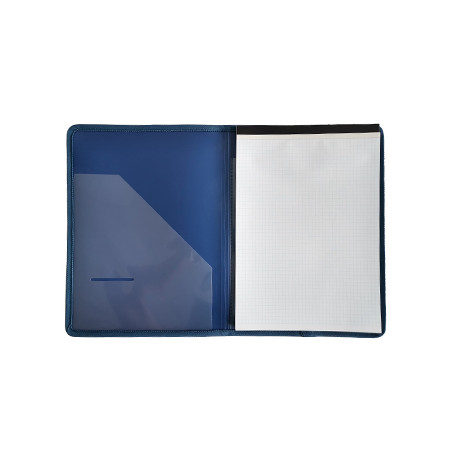 Capa A4 com Bloco de Notas e Bolsa Interior Azul